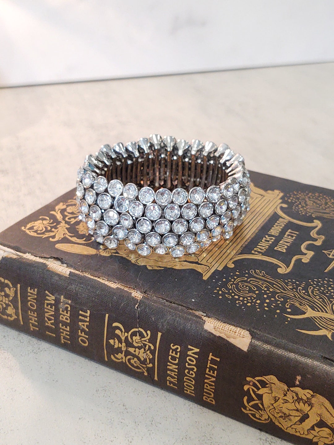 Extra Wide Crystal Expandable Vintage Bracelet - Lot A8 - Etsy
