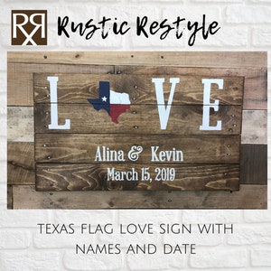 Personalized Texas Flag Love Sign- Recycled Pallet Home Decor ...