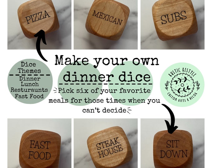 Design Your Own Dinner Dice, Lunch Dice, Restaurant Dice Etc. - Etsy