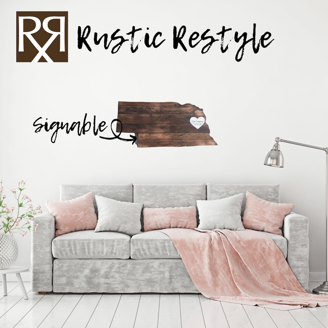 Nebraska Wood Cutout, Nebraska Wall Map, State Sign, Wooden State Cut ...