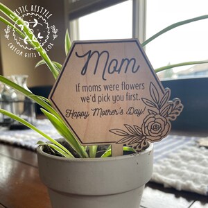 Mother's Day Plant Gift Markers, Grandma, Mom, Plant Tags for Pots ...