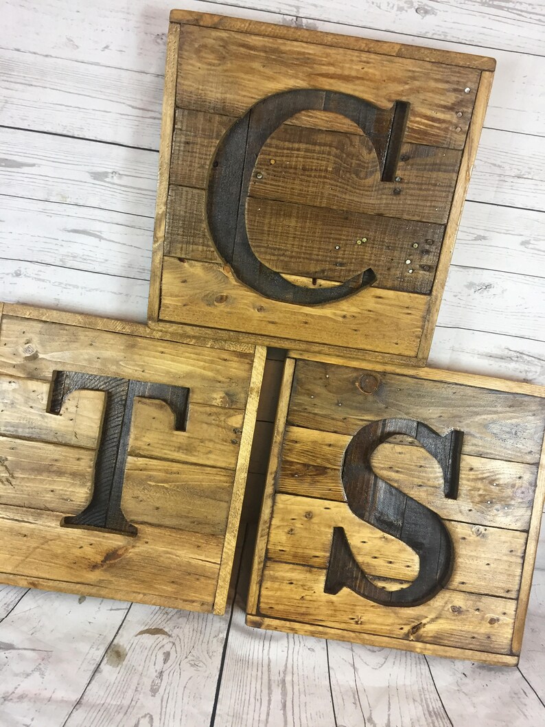 Wooden letters monogram wood gallery wall decor new home | Etsy