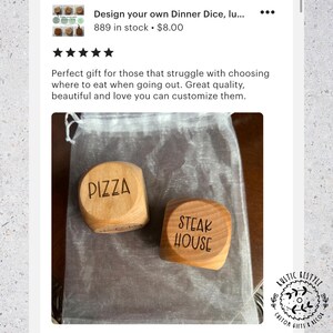 Design Your Own Dinner Dice, Lunch Dice, Restaurant Dice, Craft ...