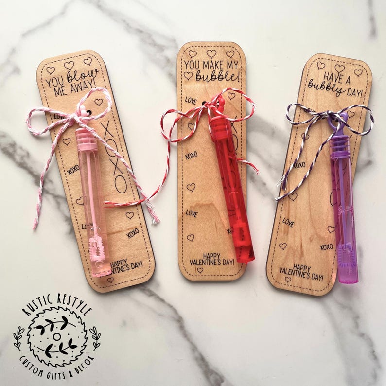 Classroom Bubbles Valentines, Personalized Wooden Valentine's Day Gift ...