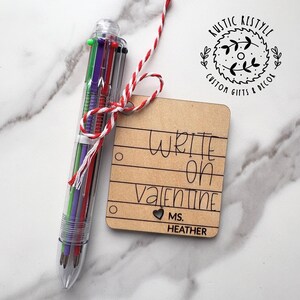 Classroom Multicolor Click Pen Valentines, Personalized Wooden ...