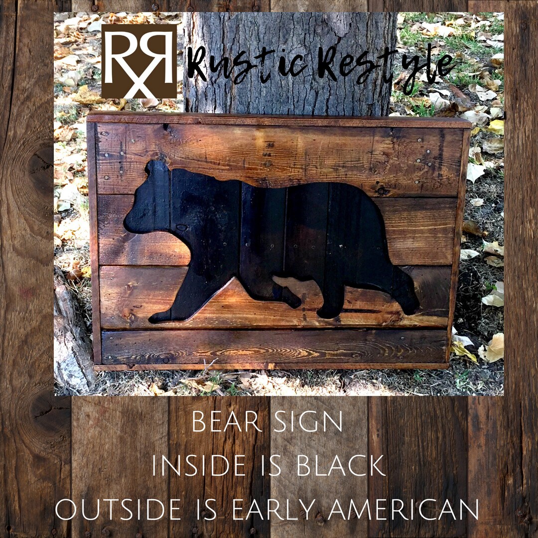 Wooden Black Bear Silhouette Pallet Sign, Hunting Decor and Gifts for ...