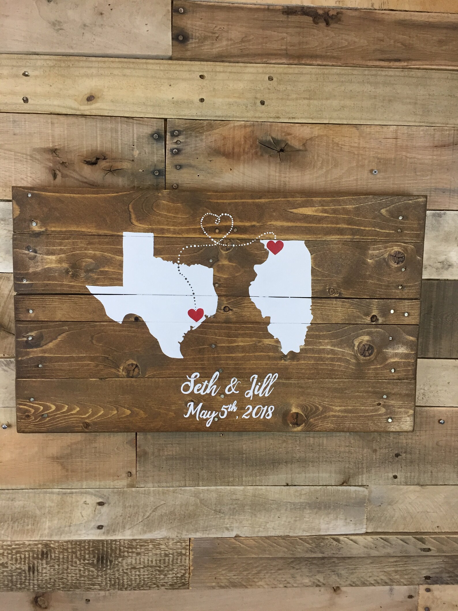 2 State Wedding Map Guest Book Alternative Sign Guestbook | Etsy