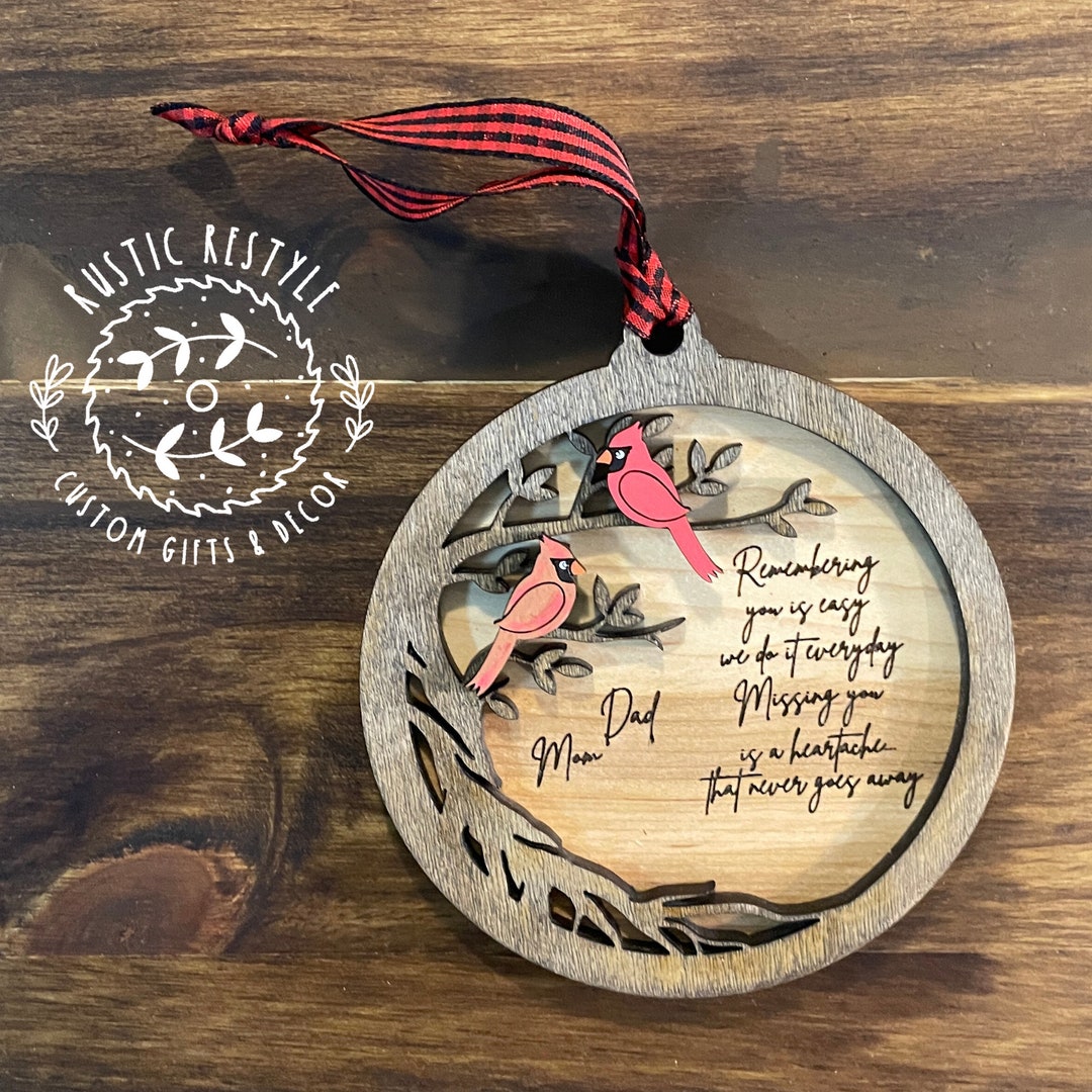 Cardinal Tree Remembrance Ornament, a 4inch Remembrance Christmas ...