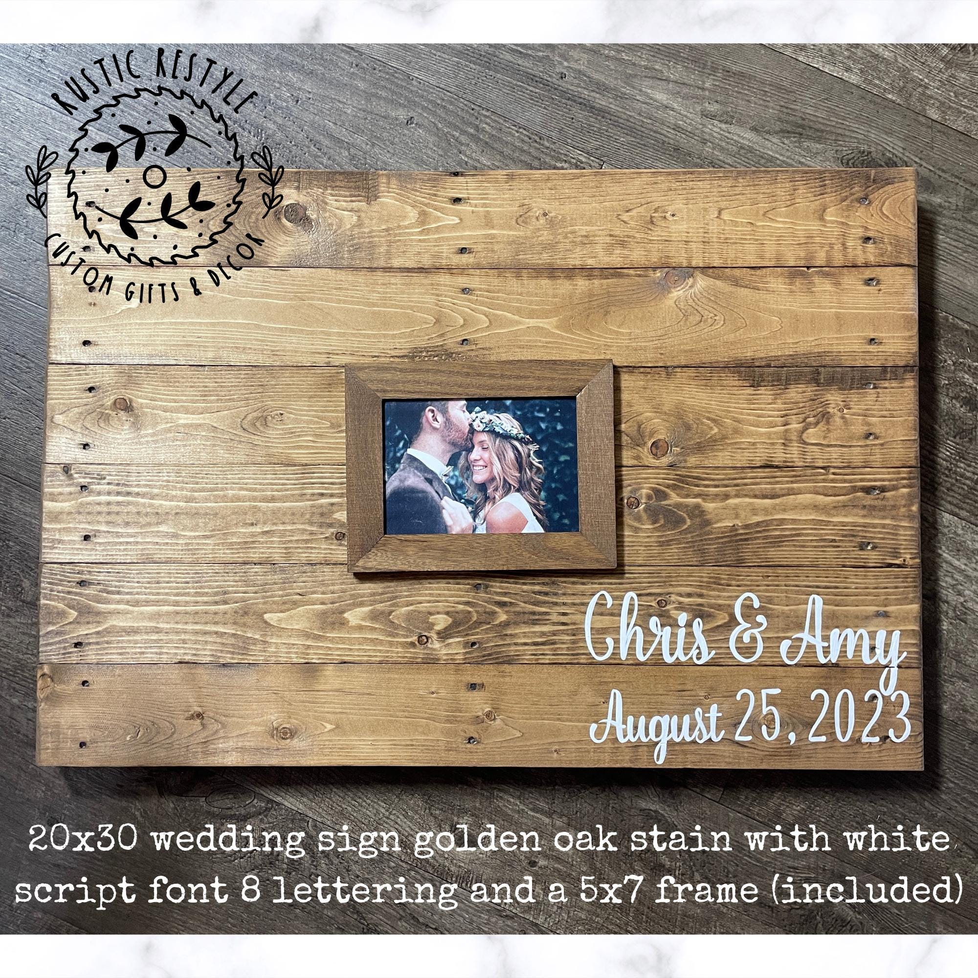 Guest Book Frame, Photo Guestbook Sign, Wedding Initials Sign, Rustic ...