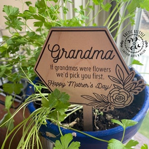 Mother's Day Plant Gift Markers, Grandma, Mom, Plant Tags for Pots ...