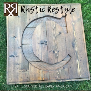 Reclaimed Wood Initial Wall Art Sign / Last Name Letter Sign / Custom ...