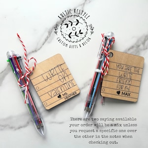 Classroom Multicolor Click Pen Valentines, Personalized Wooden ...