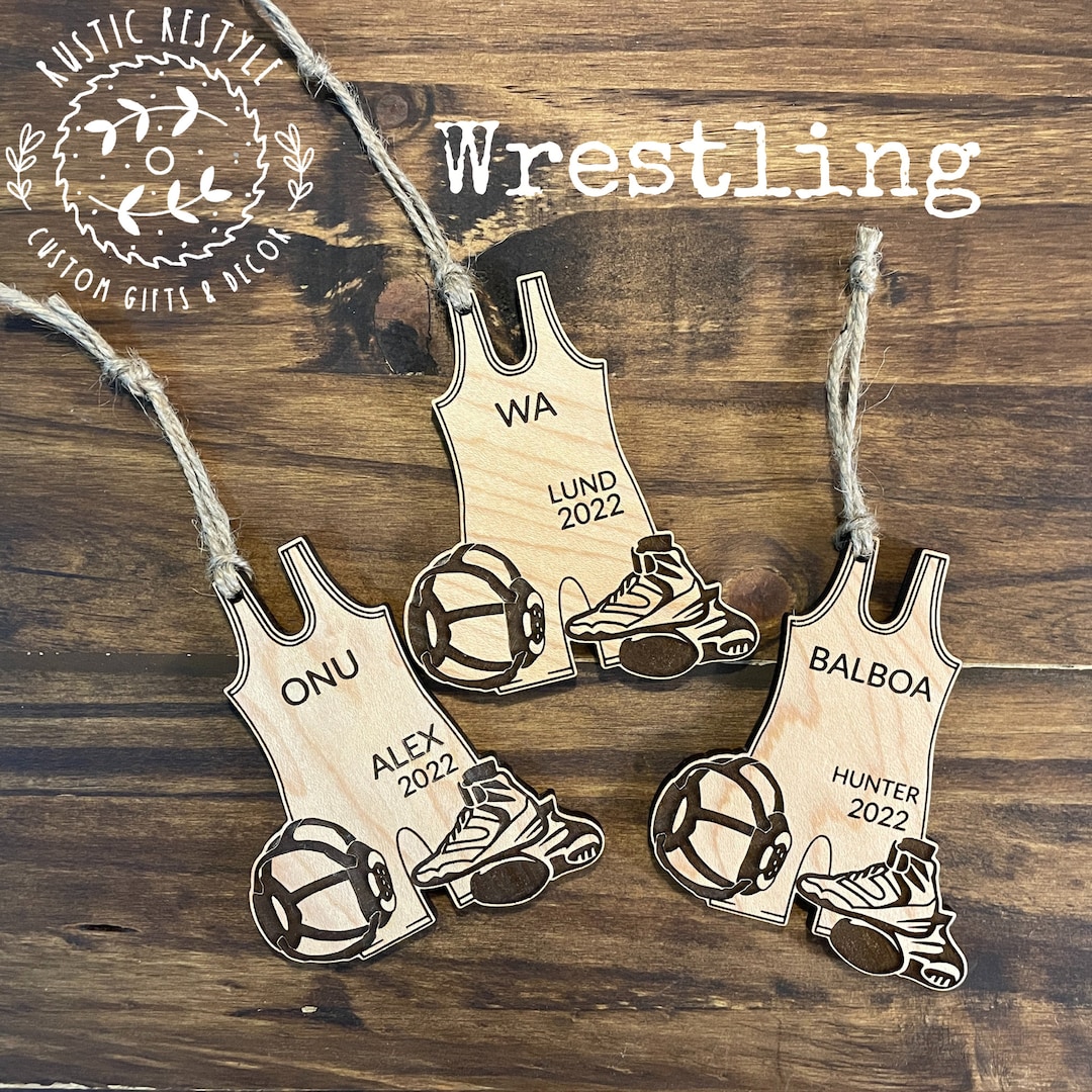 Wrestling Ornament, Personalized Wood Wrestling Singlet Ornament - Etsy