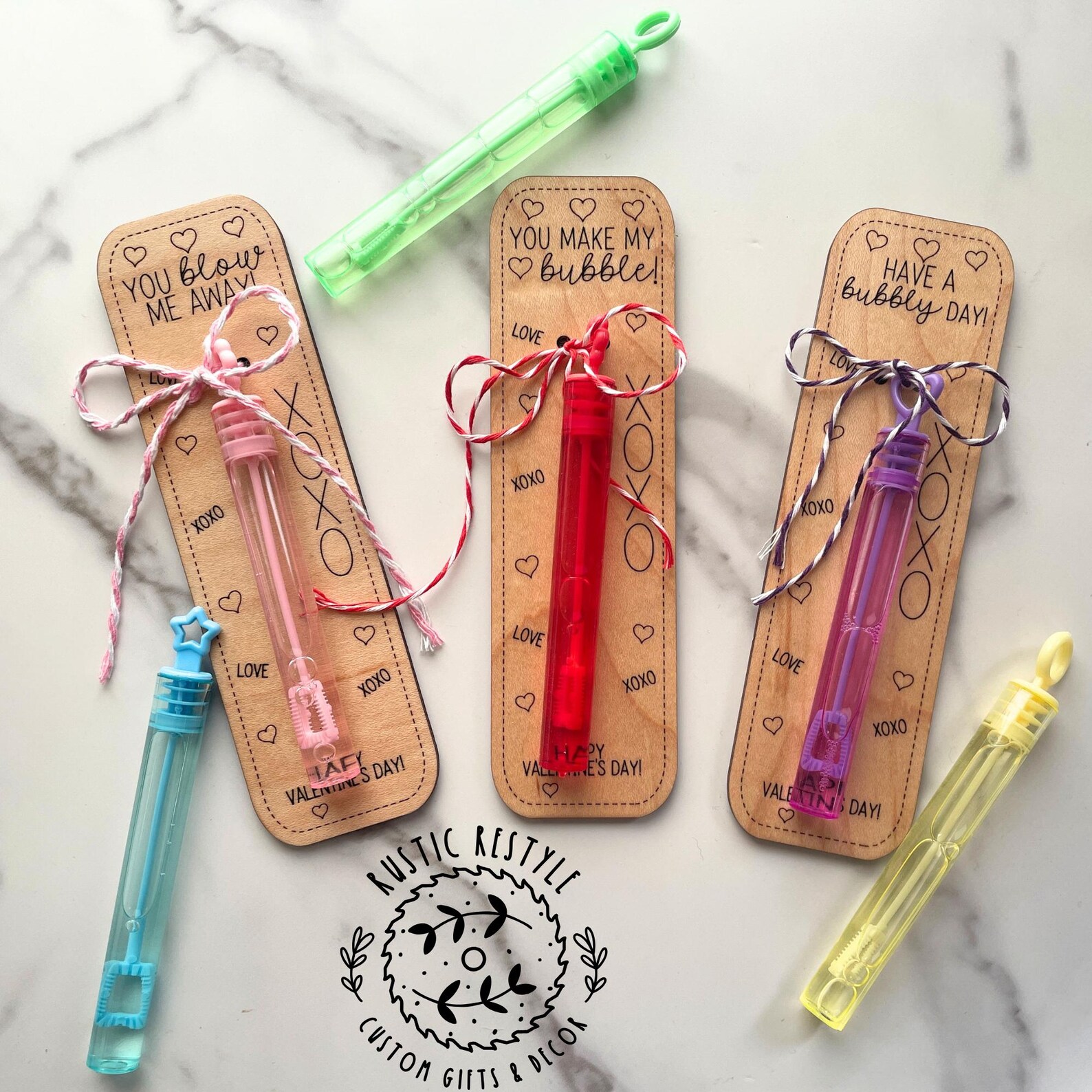 Classroom Bubbles Valentines, Personalized Wooden Valentine's Day Gift ...
