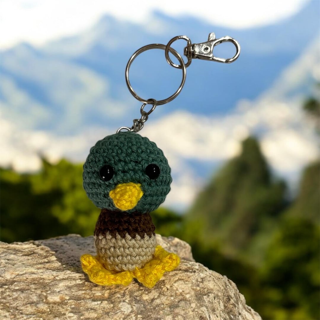Crochet Duck Keychain, Amigurumi Duck Keychain, Duck Keychain, Duck ...