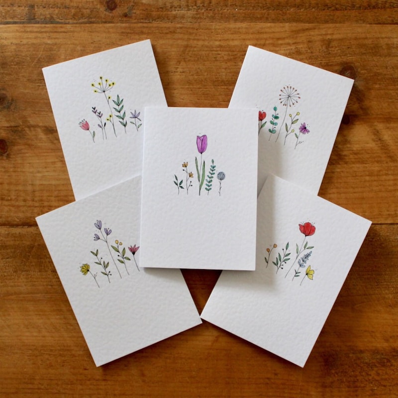 Hand Painted Greeting Cards - Etsy