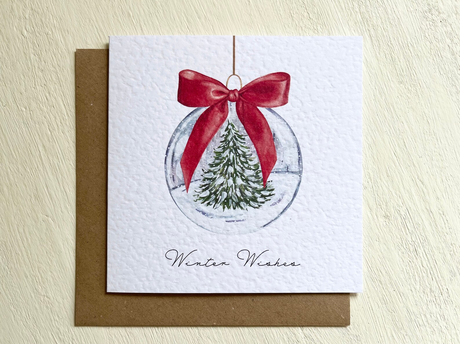 Handmade Christmas Card // Watercolour Bauble Holiday Card - Etsy