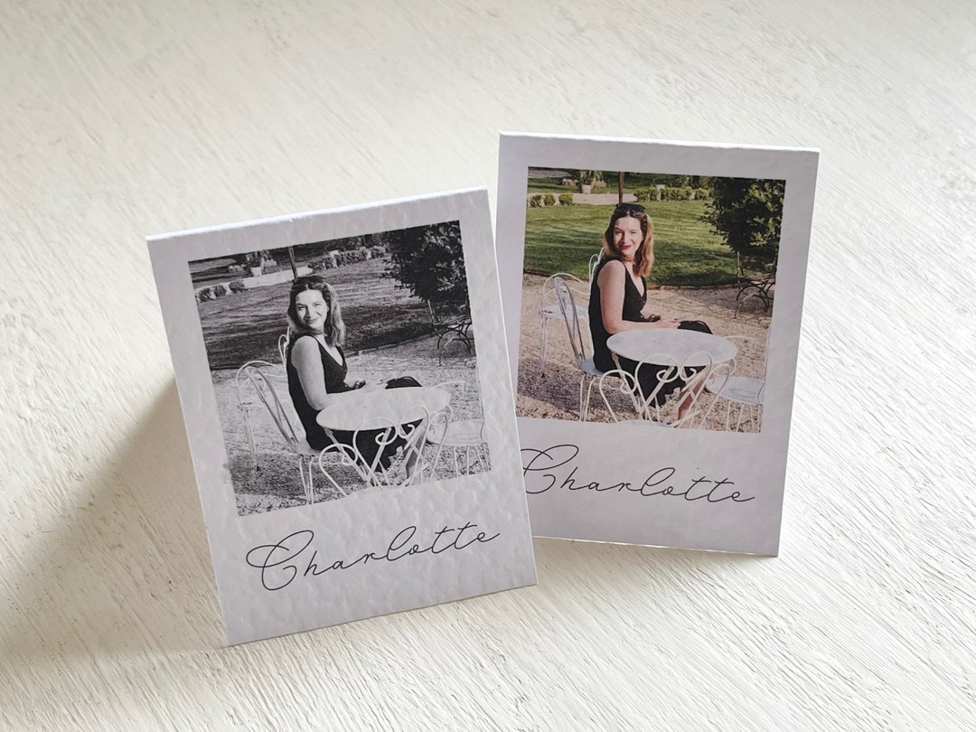 Wedding Place Name Cards With Photo // Luxury, for Events, Simple ...