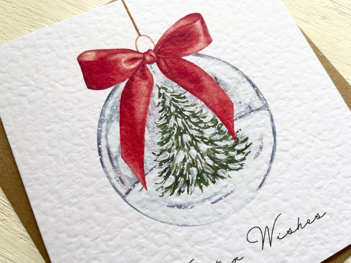 Handmade Christmas Card // Watercolour Bauble Holiday Card - Etsy