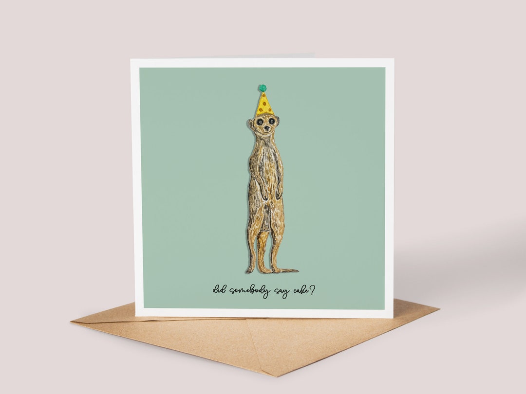 Meerkat Birthday Card // Meerkat Card, Personalised Card, Celebration ...