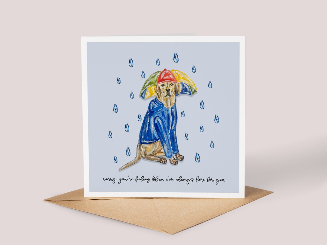 Labrador Sorry Card // Get Well Soon, Sympathy, Here for You Dog Card ...