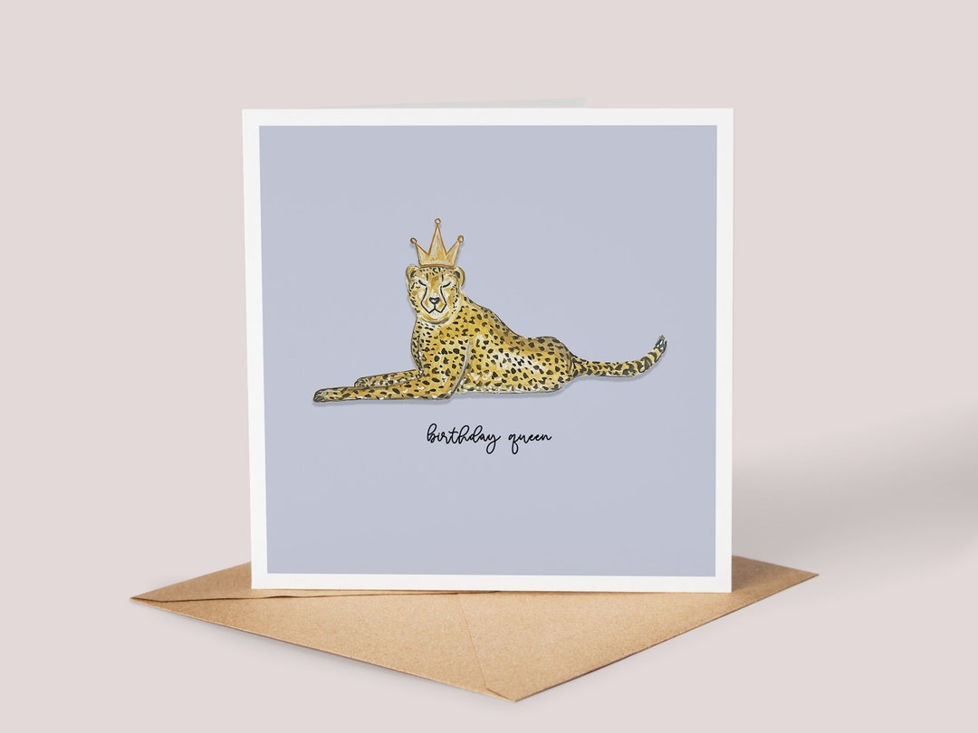 Cheetah Birthday Card // Cheetah Card, Personalised Card, Birthday ...