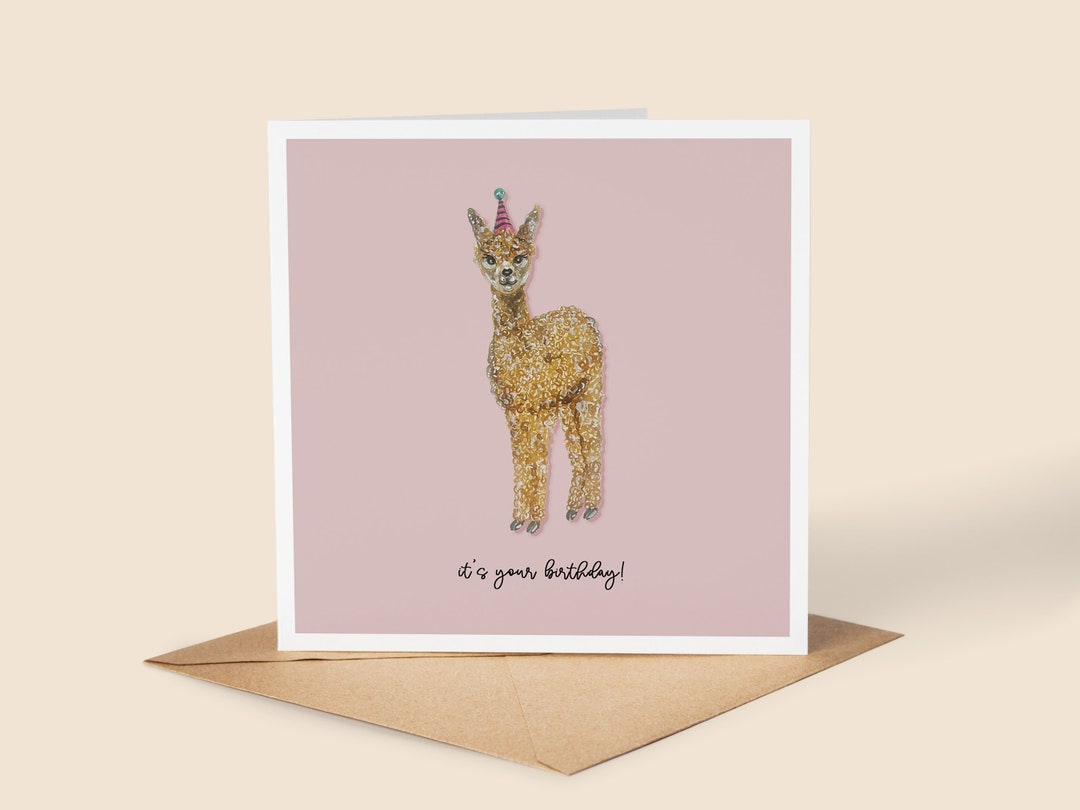 Alpaca Birthday Card // Alpaca Card, Personalised Card, Celebration ...