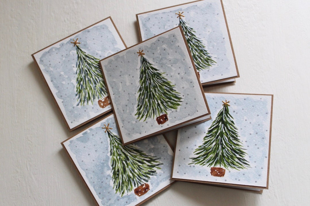 5 Pack Hand Painted Christmas Cards PRE-ORDER // 4 Inches - Etsy UK