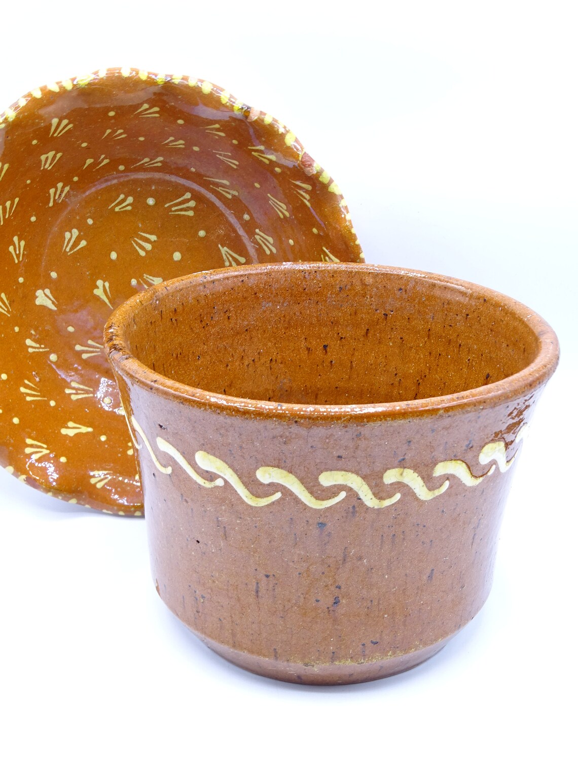 Collection of Slipware Pottery Items, Terracotta Slipware, Vintage ...