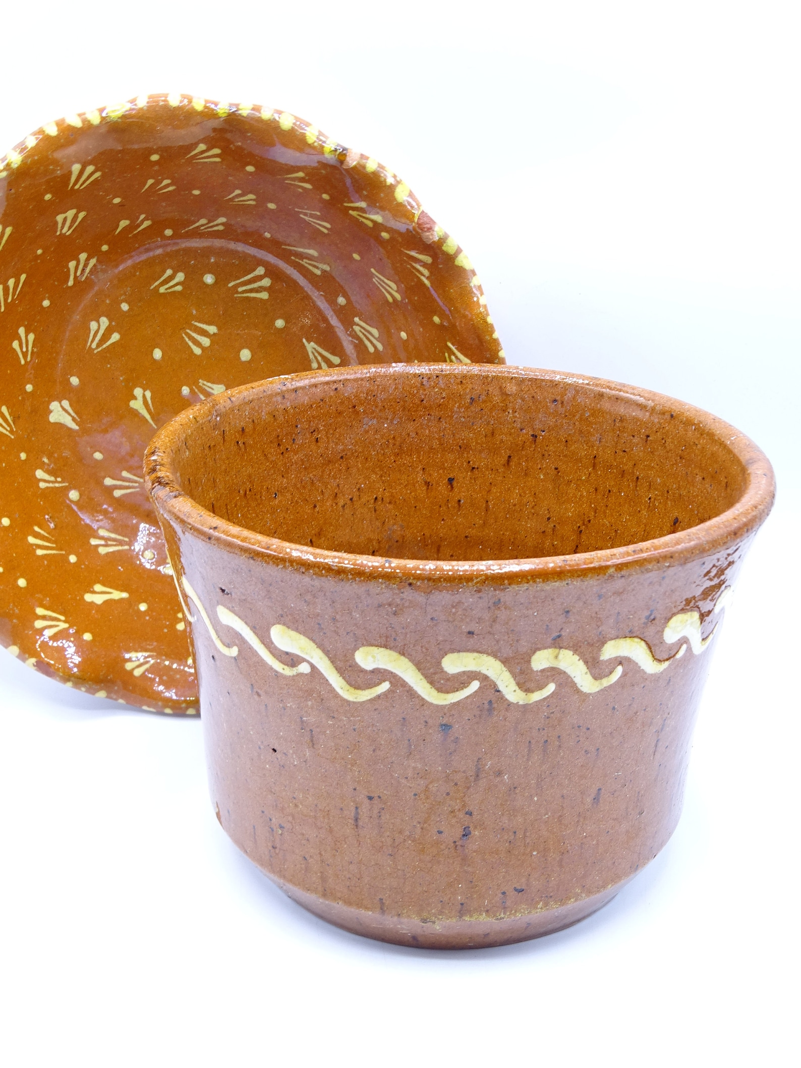 Collection of Slipware Pottery Items, Terracotta Slipware, Vintage ...