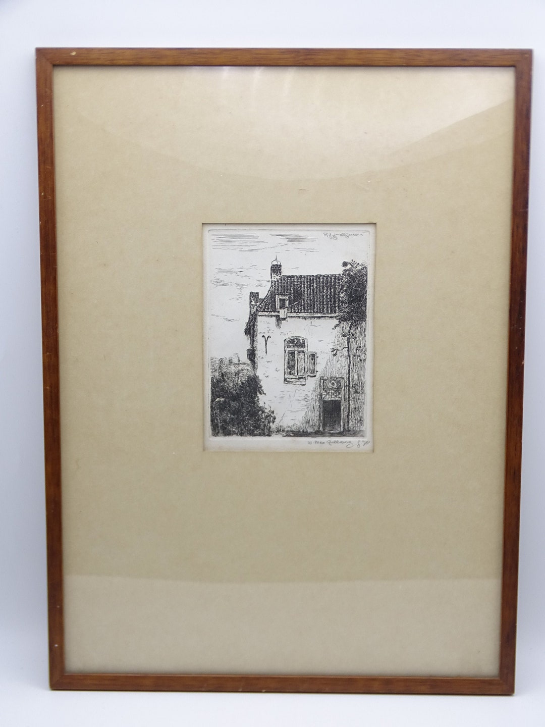 1978 W. Mac Gillavry Etching of a Farmhouse, Vintage Etching, Vintage ...