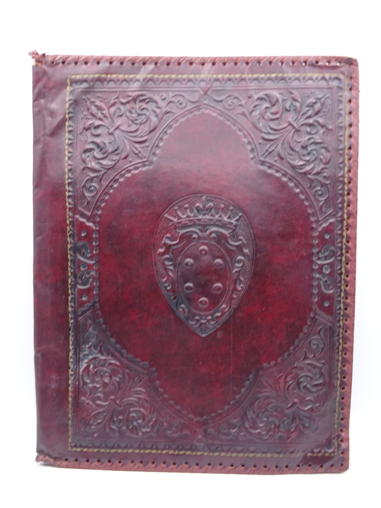 Hand Tooled Leather Document Cover, Leather Document Holder, Italian ...