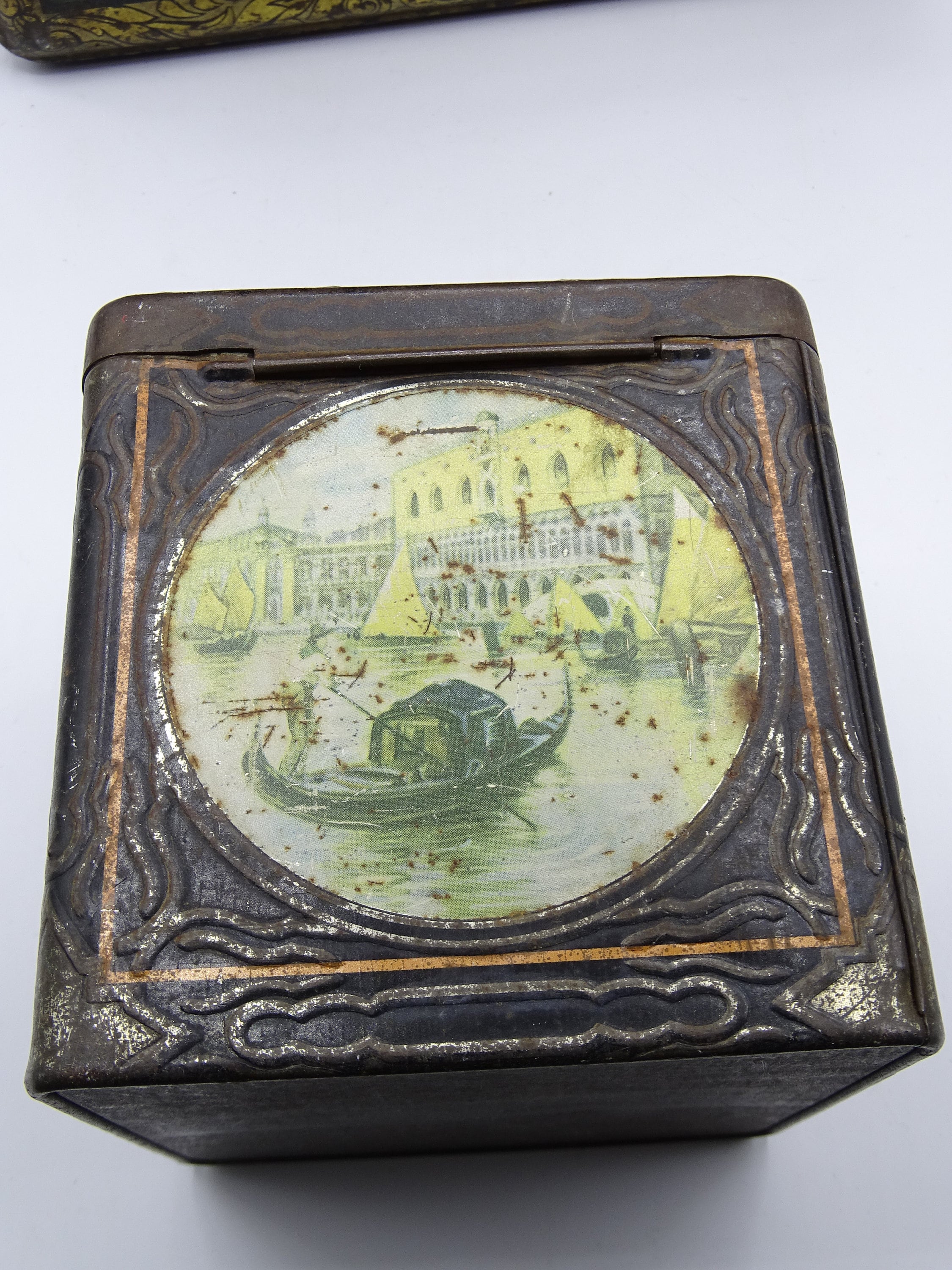 Collection of Six Decorative Tins, Storage Tins, Rustic Tins, Vintage ...