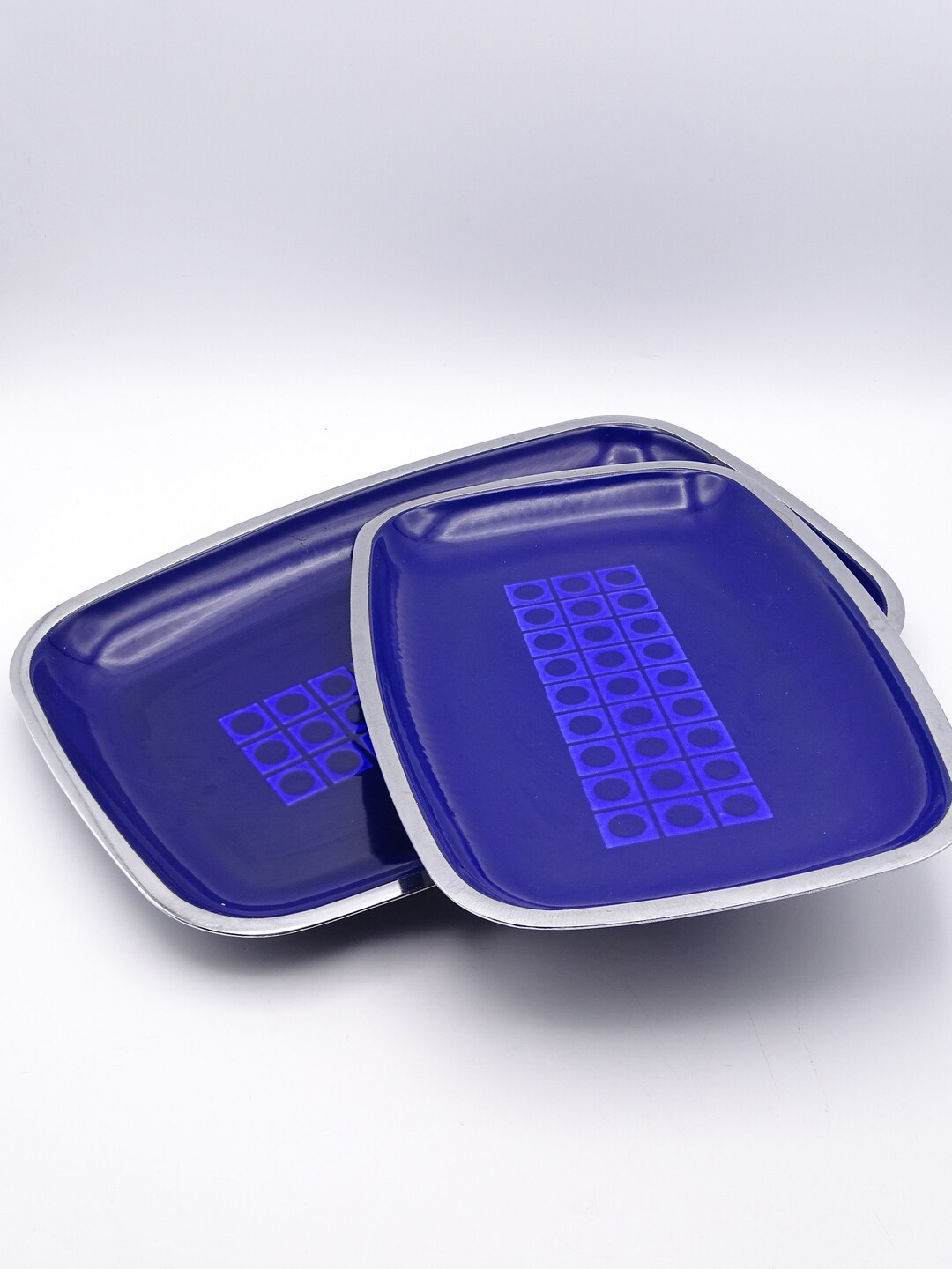 SILIT Blue Serving Trays, Vintage Blue Enamel Serving Trays - Etsy