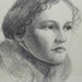 Vintage Girl Portrait Drawing, Woman Portrait Drawing, Vintage Pencil ...