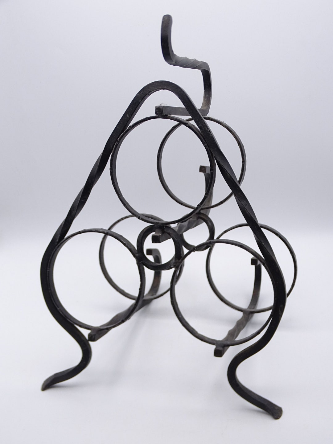 Country Home Wrought Iron Wine Rack, Bottle Storage, Rustic Home, Farm ...