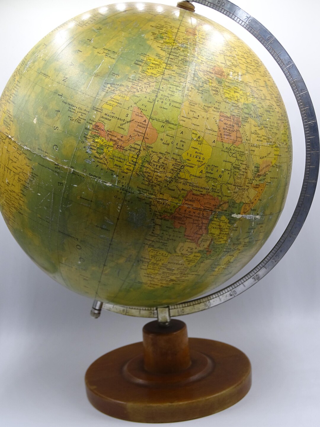 Vintage Mid Century Prof.dr. Arthur Krause Globe on a Wooden Foot ...