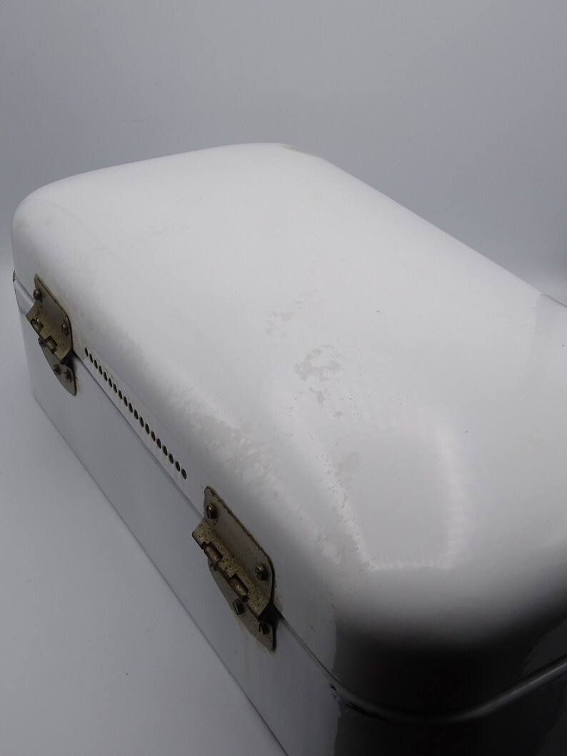 Vintage White Enamel Bread Bin White Enamel Bread Box - Etsy
