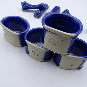Blue Ceramic, Frog Decorated, Napkin Rings and Knife Rests, Vintage ...