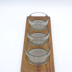 Mid Century Condiment Set, Wood and Glass Condiment Set, Mid Century ...