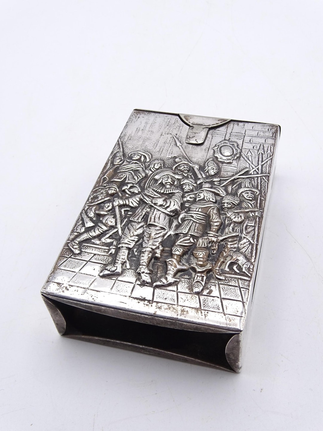 Rembrandt's Night Watch Repousse Silverplate Cigarette Box Cover, Dutch ...