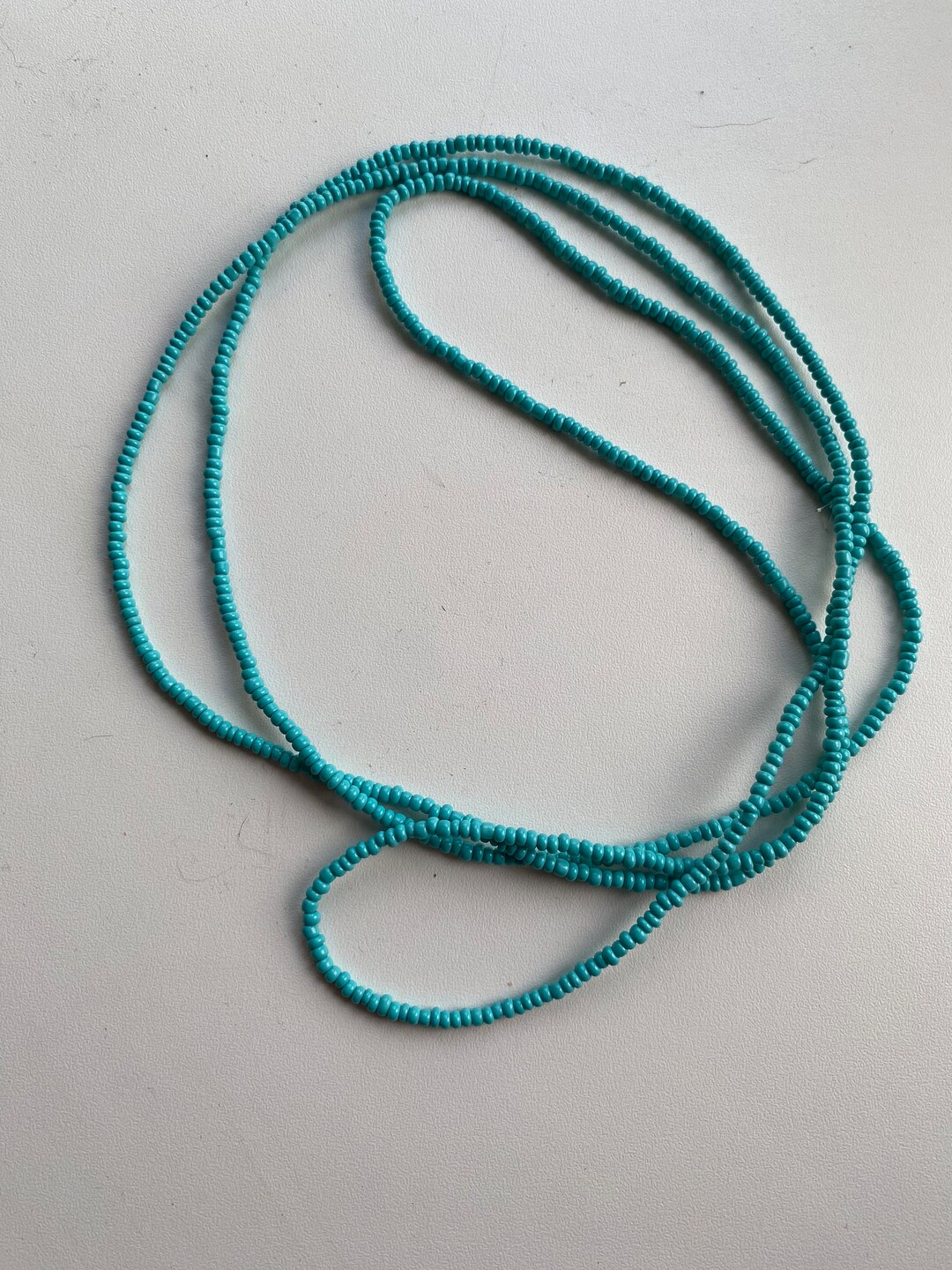 Turquoise Seed Bead Necklace Boho Festival Hippie Beach 56" Long No ...