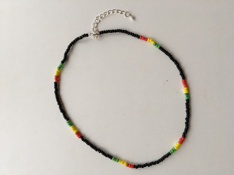 Reggae Rasta Style Choker Necklace With Extender Chain - Etsy