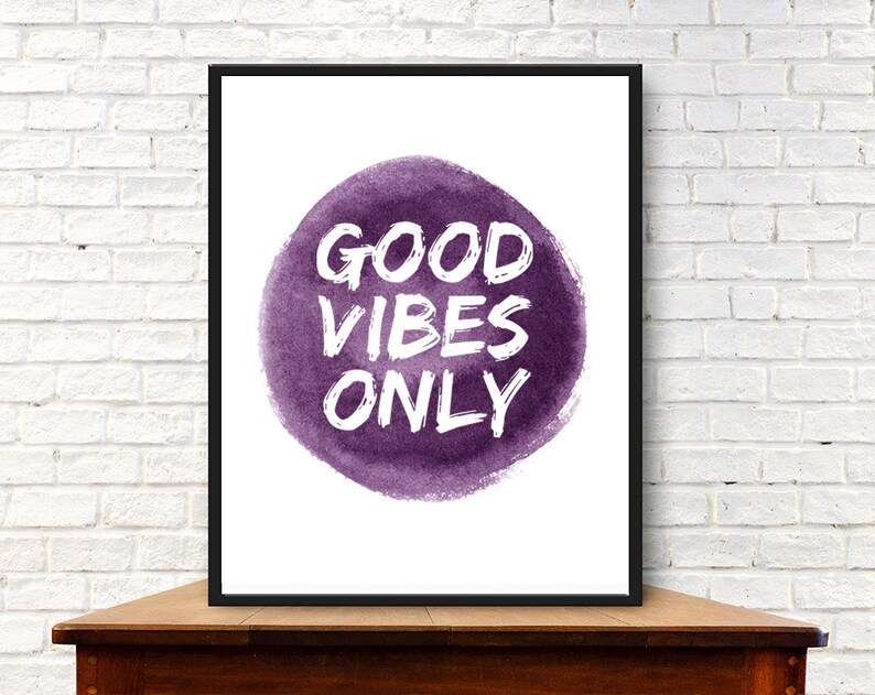Good Vibes Only Printable Instant Download Watercolour - Etsy