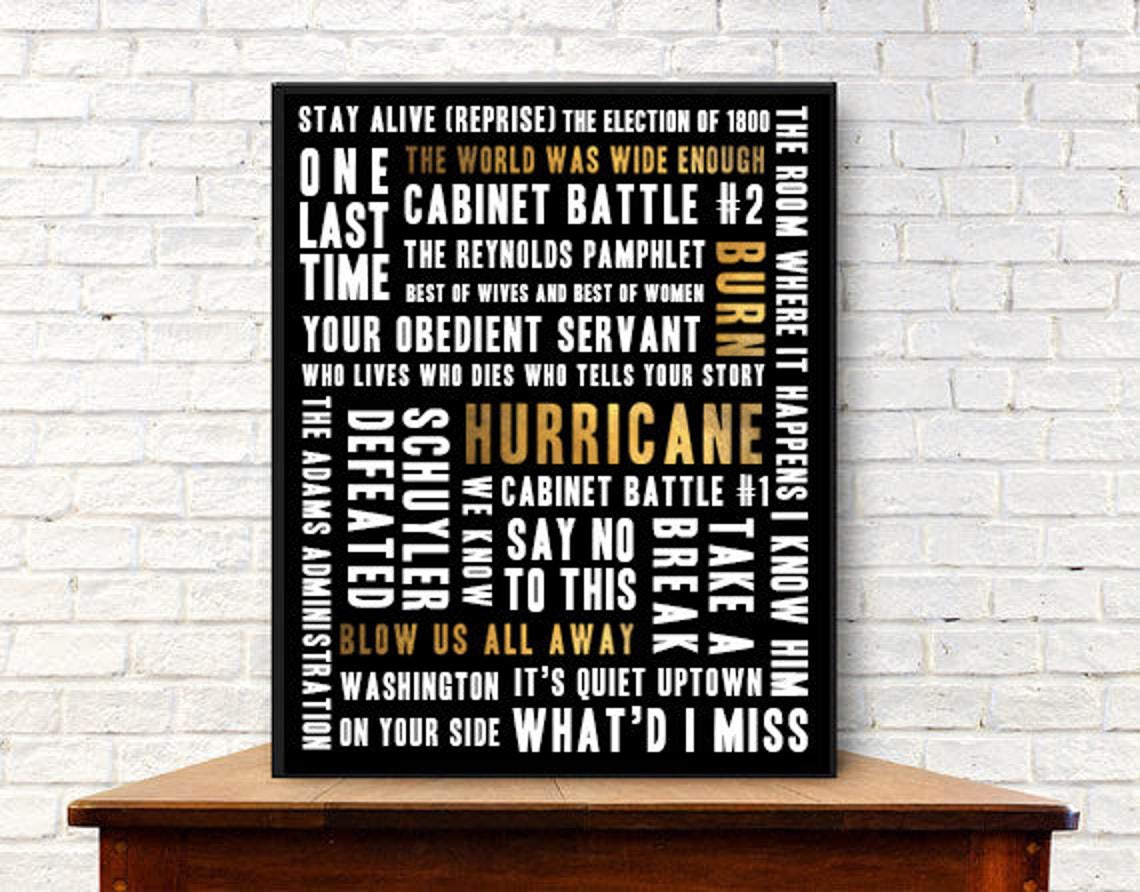 Hamilton Musical Part Two Song Artwork Printable Instant Download - Etsy