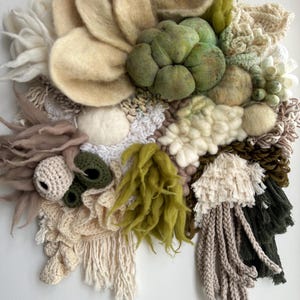 Unique Coral Reef Weaving Wall Art With Crocheted, Knitted, Felted ...