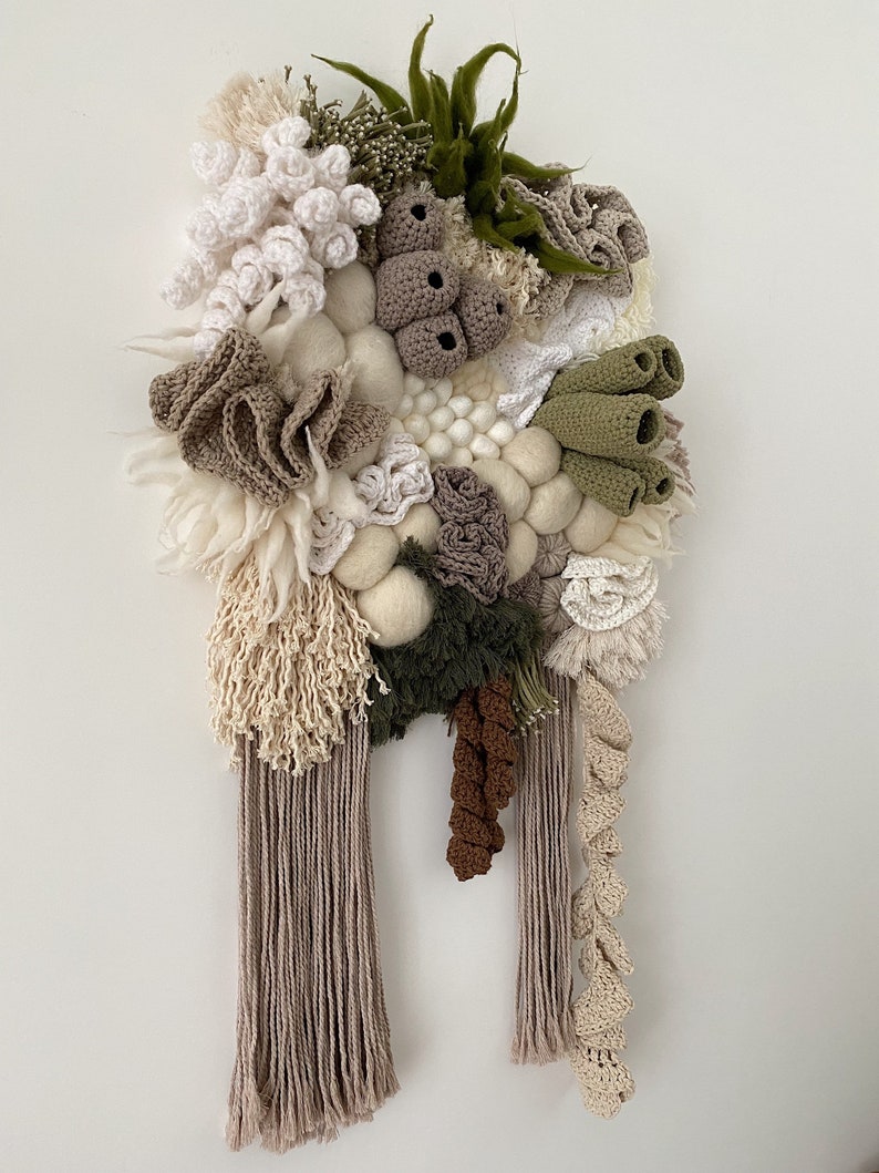Unique Coral Reef Weaving With Crocheted and Knitted Details - Etsy