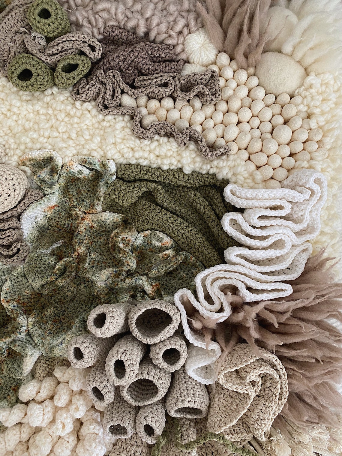 Unique Coral Reef Weaving With Crocheted Knitted Felted - Etsy