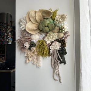 Unique Coral Reef Weaving Wall Art With Crocheted, Knitted, Felted ...