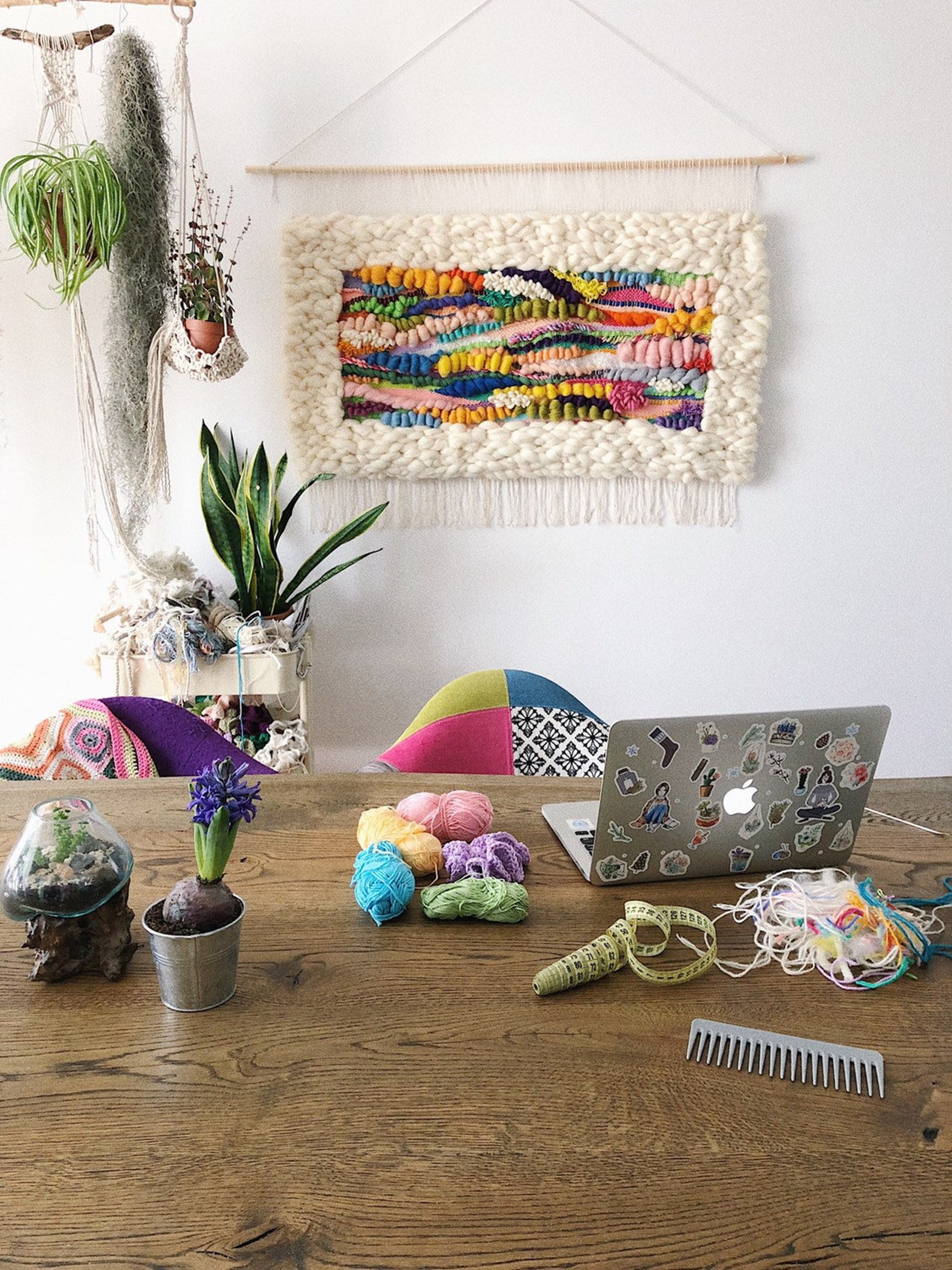 Eva's Doodlings Hand Woven XL Rainbow Wall Hanging - Etsy